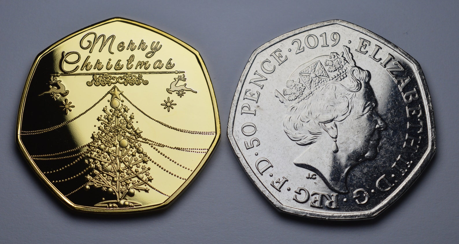 Pair of Boxed MERRY CHRISTMAS 24ct Gold Commemoratives in 50p | Etsy