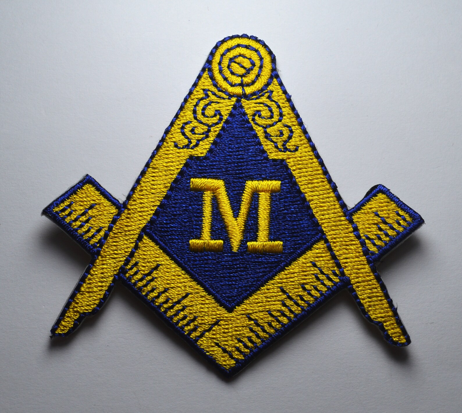 Pair of Large MASONIC Sew/iron on Embroidered Patches. Square ...