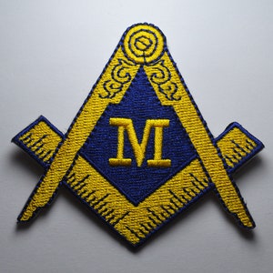 Pair of Large MASONIC Sew/iron on Embroidered Patches. Square ...