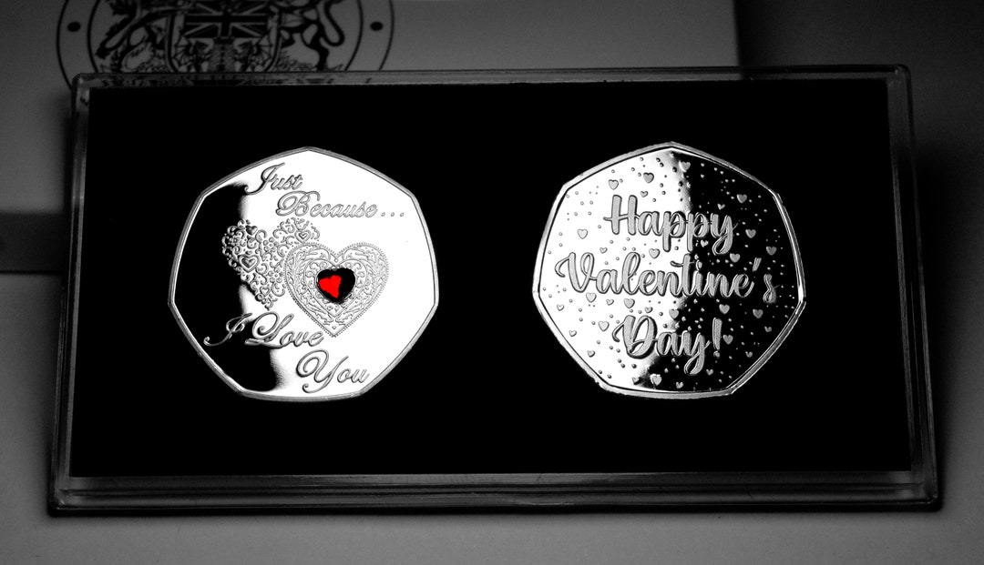Pair of Silver Valentine's Day 'I Love You' Commemorative Coins & Hard ...