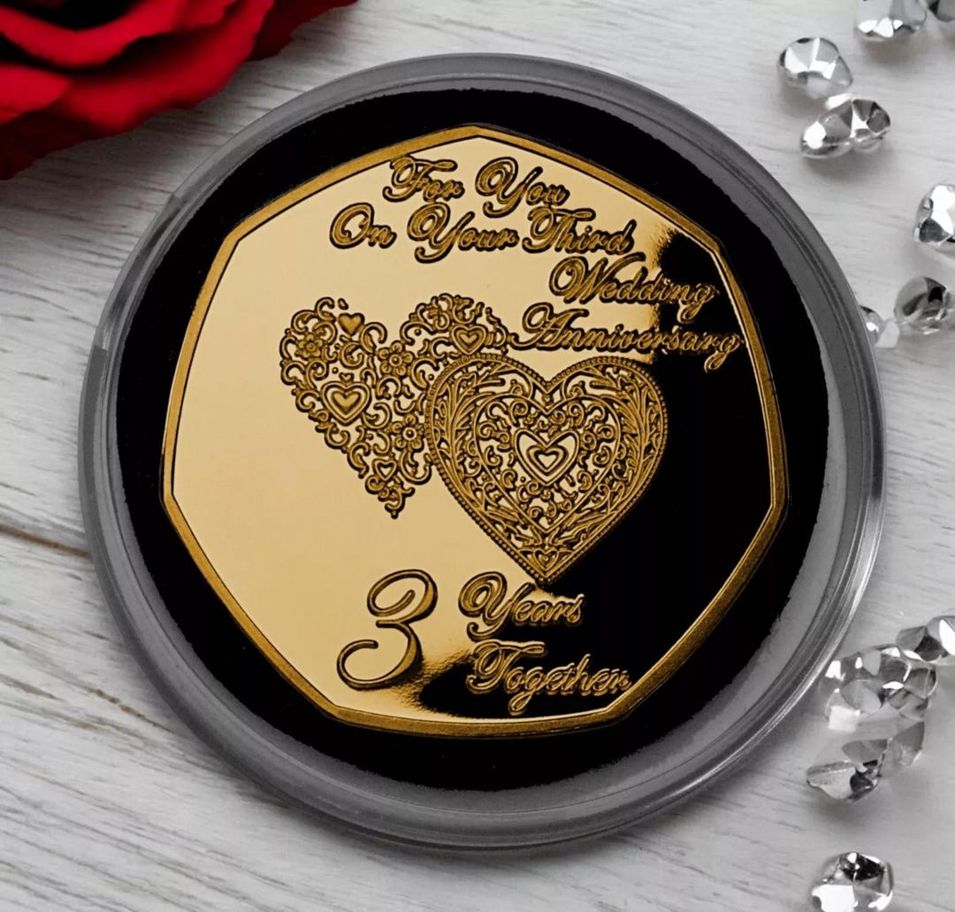 For You on YOUR 3rd WEDDING ANNIVERSARY 24ct Gold Commemorative in ...