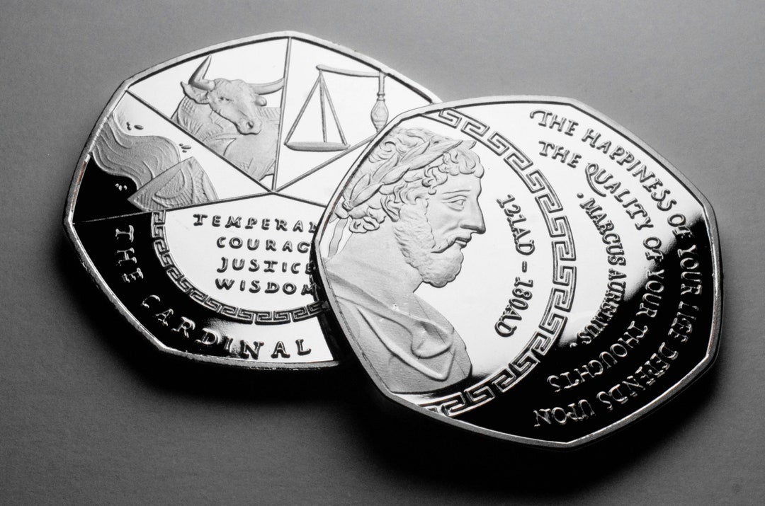 Marcus Aurelius Stoic/stoicism Silver Commemorative Coin. Cardinal ...
