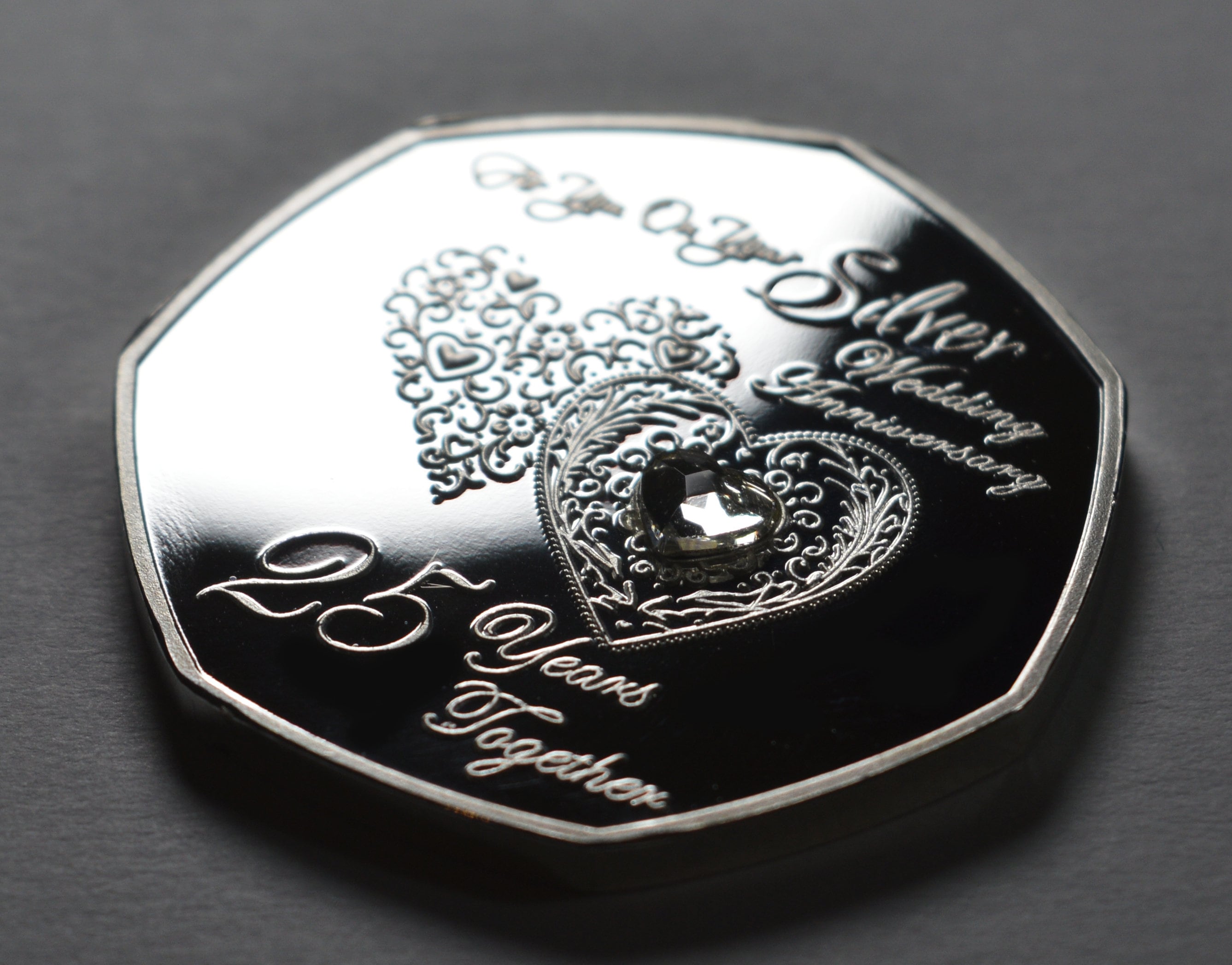 25th SILVER WEDDING ANNIVERSARY .999 Silver Commemorative With | Etsy UK