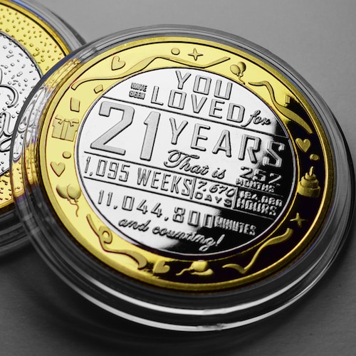 21st Birthday Silver Commemorative. Gift/present - Etsy