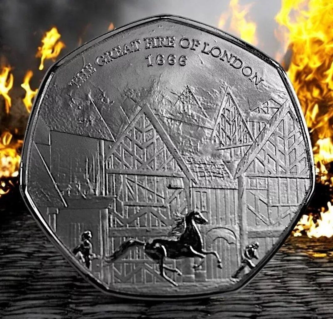 The Great Fire of London 1666 Silver Commemorative Coin for Albums ...