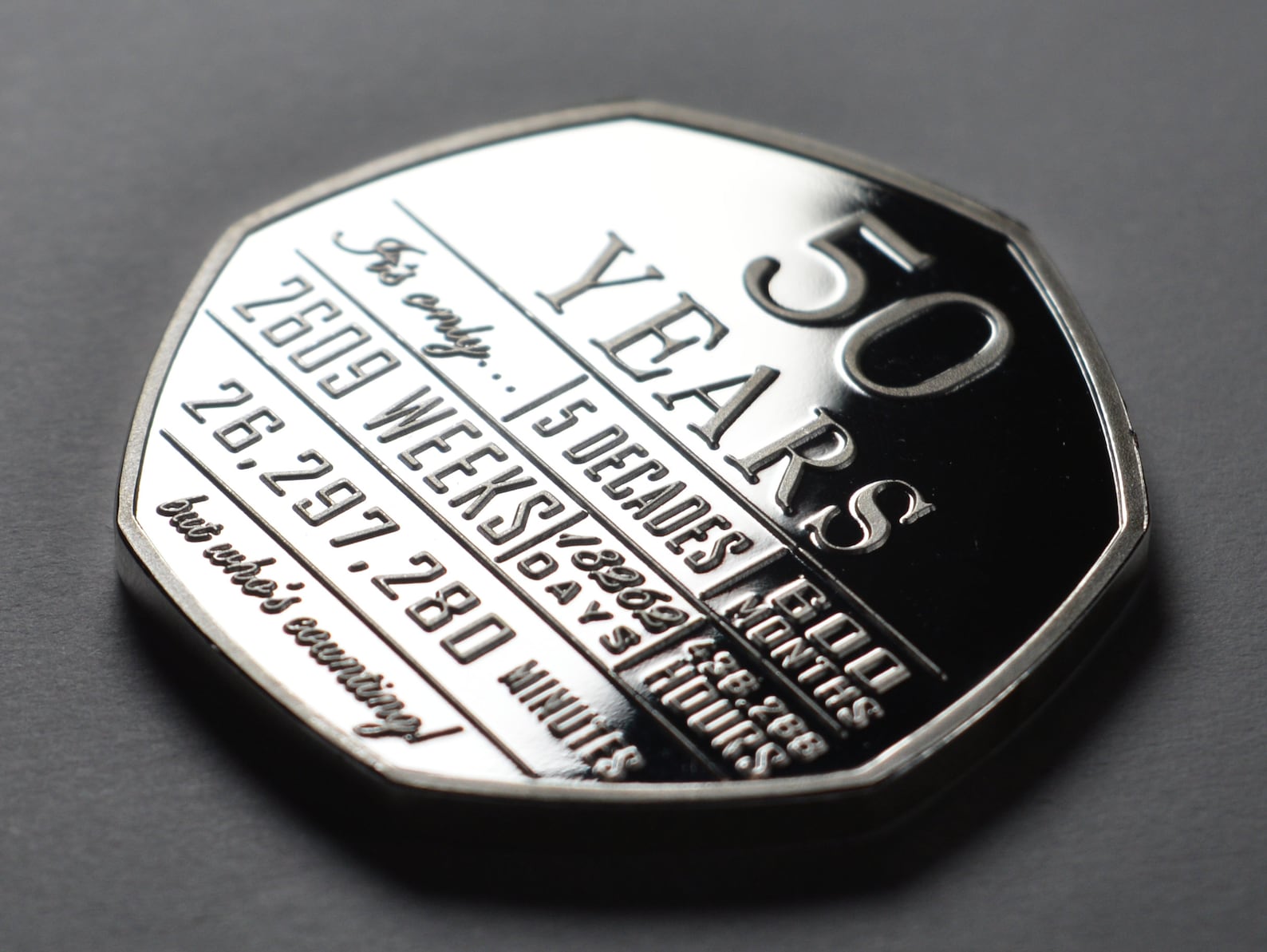 Pair of 50th Birthday Silver & 24ct Gold Commemoratives in 50p Coin ...