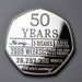 Pair of 50th Birthday Silver & 24ct Gold Commemoratives in Capsules ...