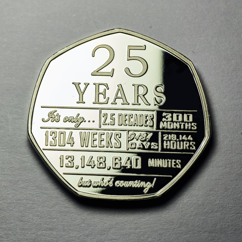 Brand New 25th Birthday Silver Commemorative. Gift/present - Etsy UK