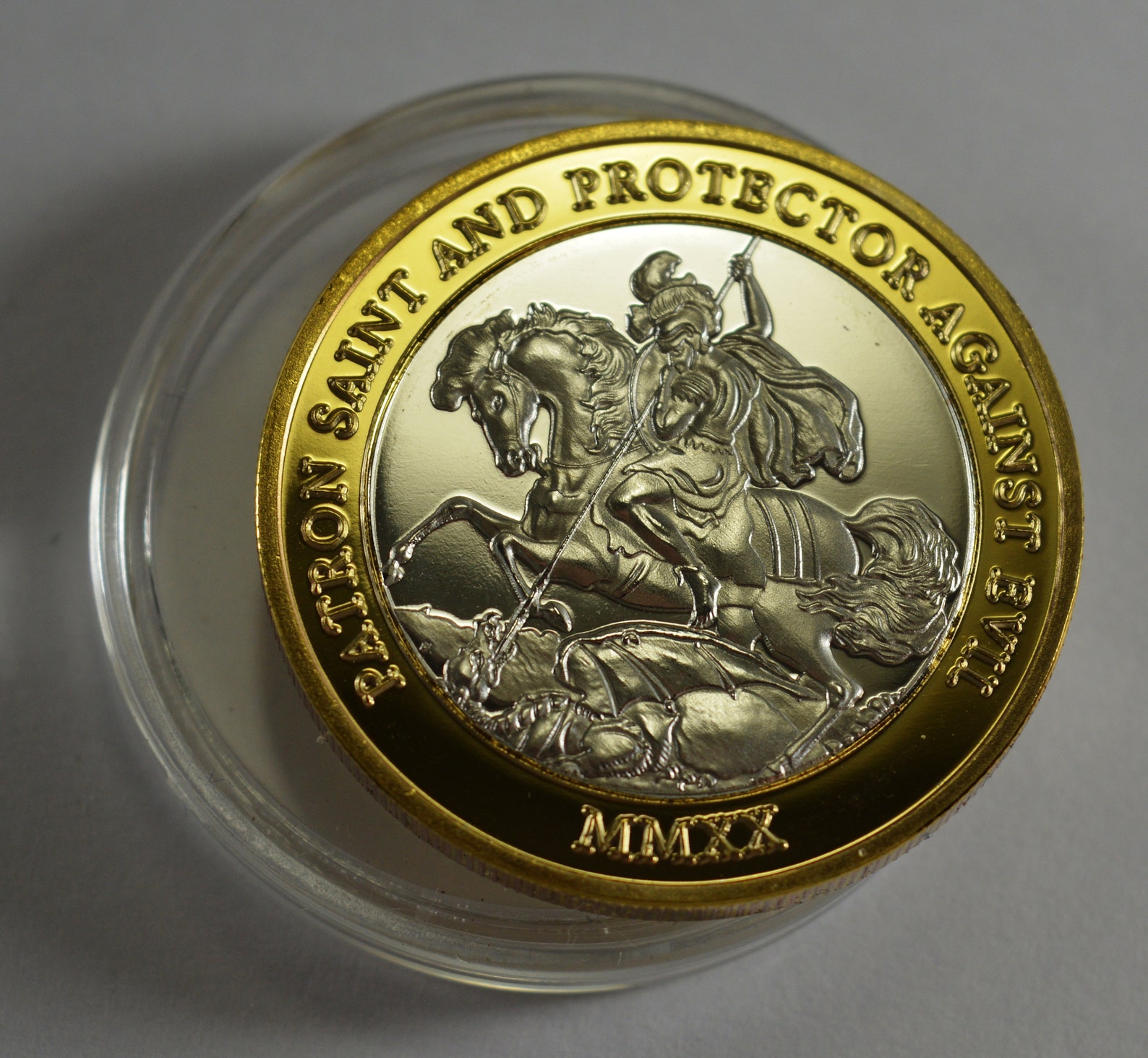 Dual Metal ST. George and the Dragon Silver and 24ct Gold Commemorative ...