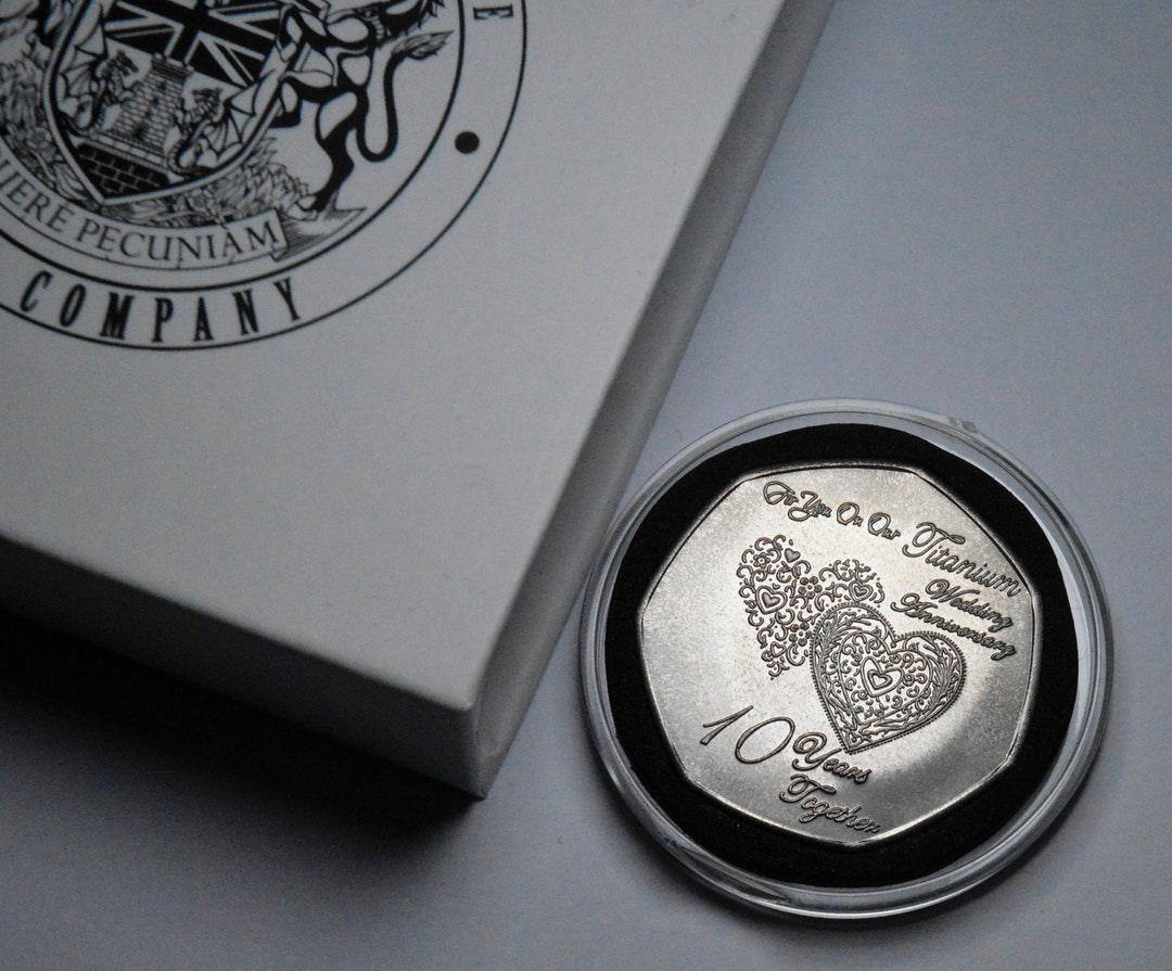 Our 10th TITANIUM WEDDING ANNIVERSARY Commemorative in Gift Box. Tin ...