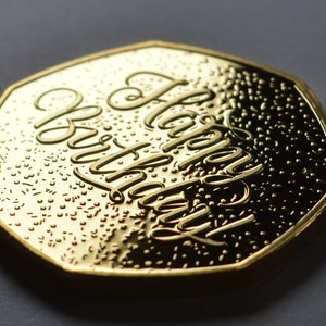 50th Birthday 24ct Gold Commemorative. Gift/present Congratulations ...