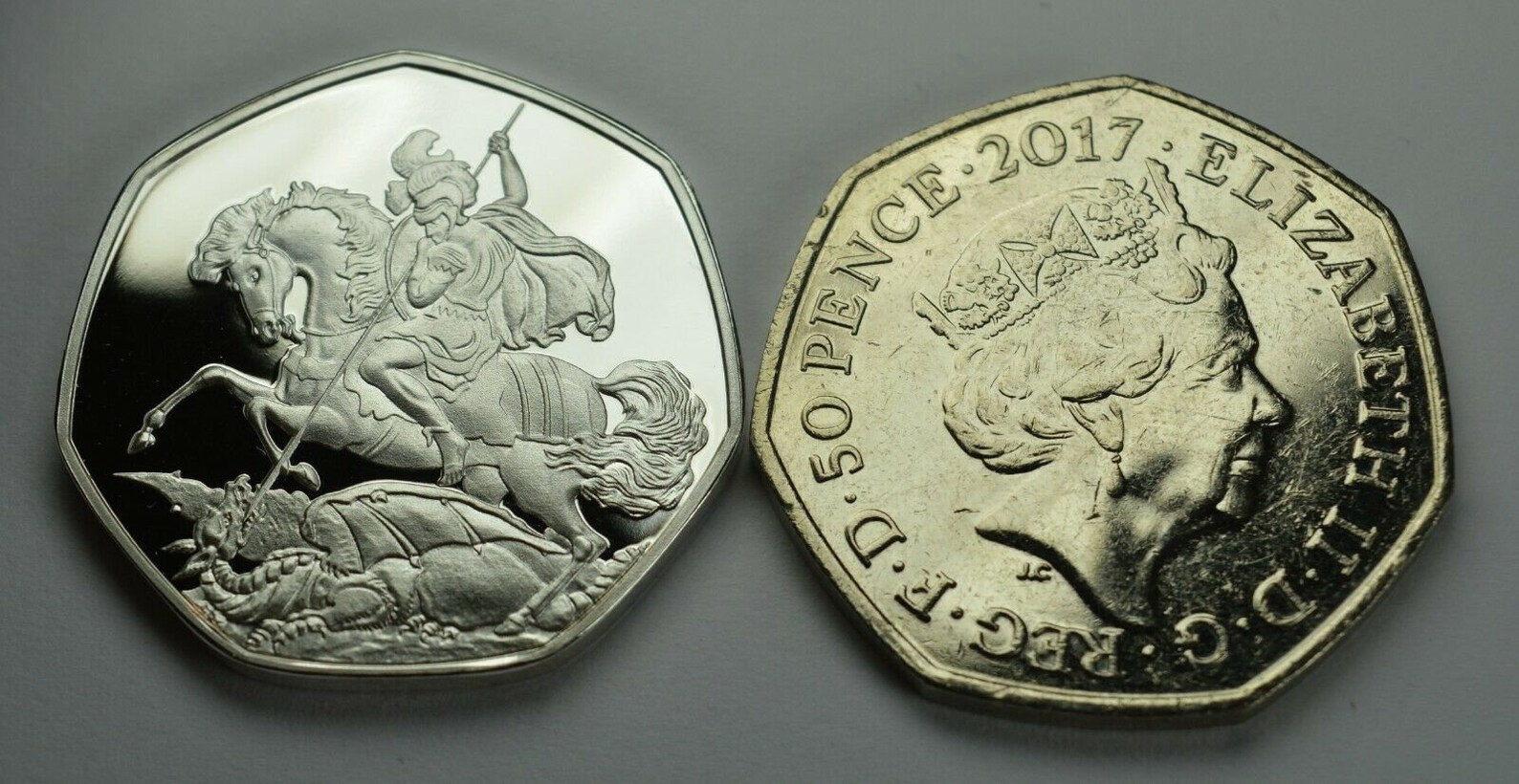Full Colour St GEORGE and the DRAGON Silver Commemorative. Patron Saint ...