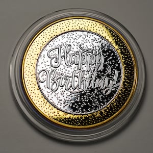 70th Birthday Dual Metal Silver & 24ct Gold Commemorative. Gift/present ...