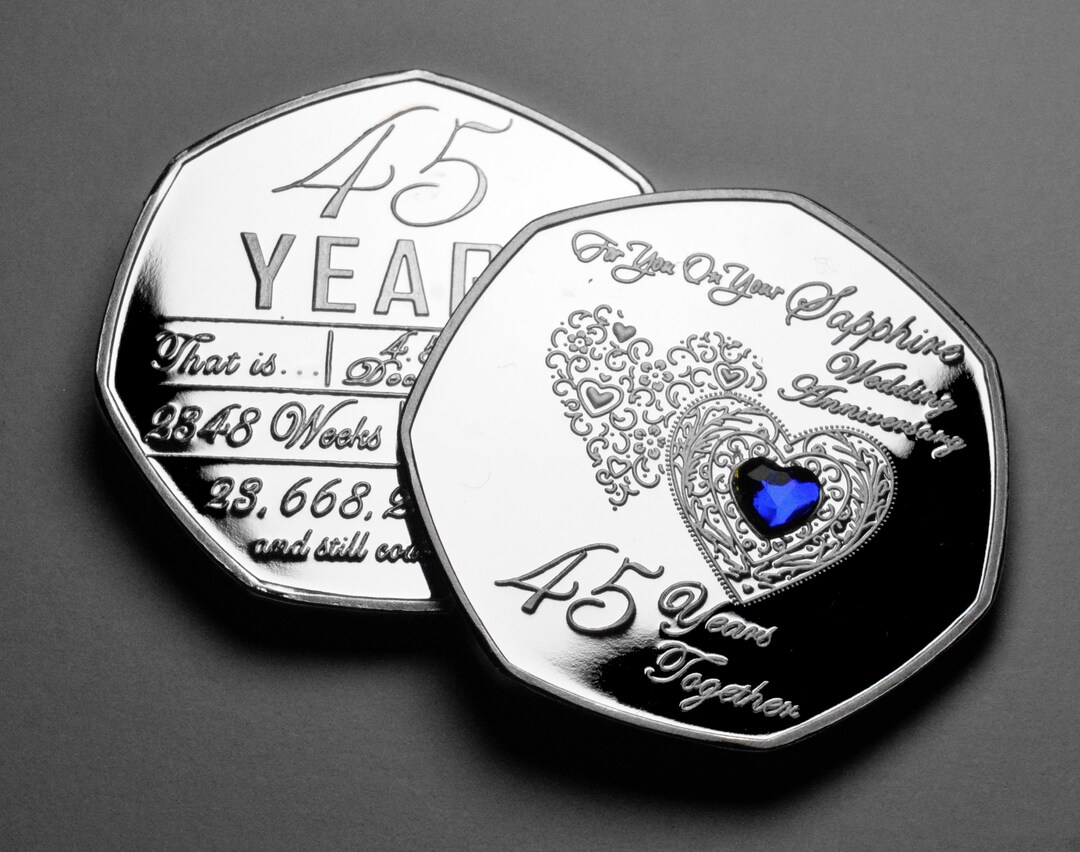 For You on Your 45th SAPPHIRE WEDDING ANNIVERSARY Silver Commemorative ...