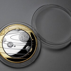 OUR SOLAR SYSTEM Dual Metal 24ct Gold .999 Silver Commemorative ...