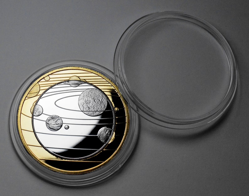 OUR SOLAR SYSTEM Dual Metal 24ct Gold .999 Silver Commemorative ...