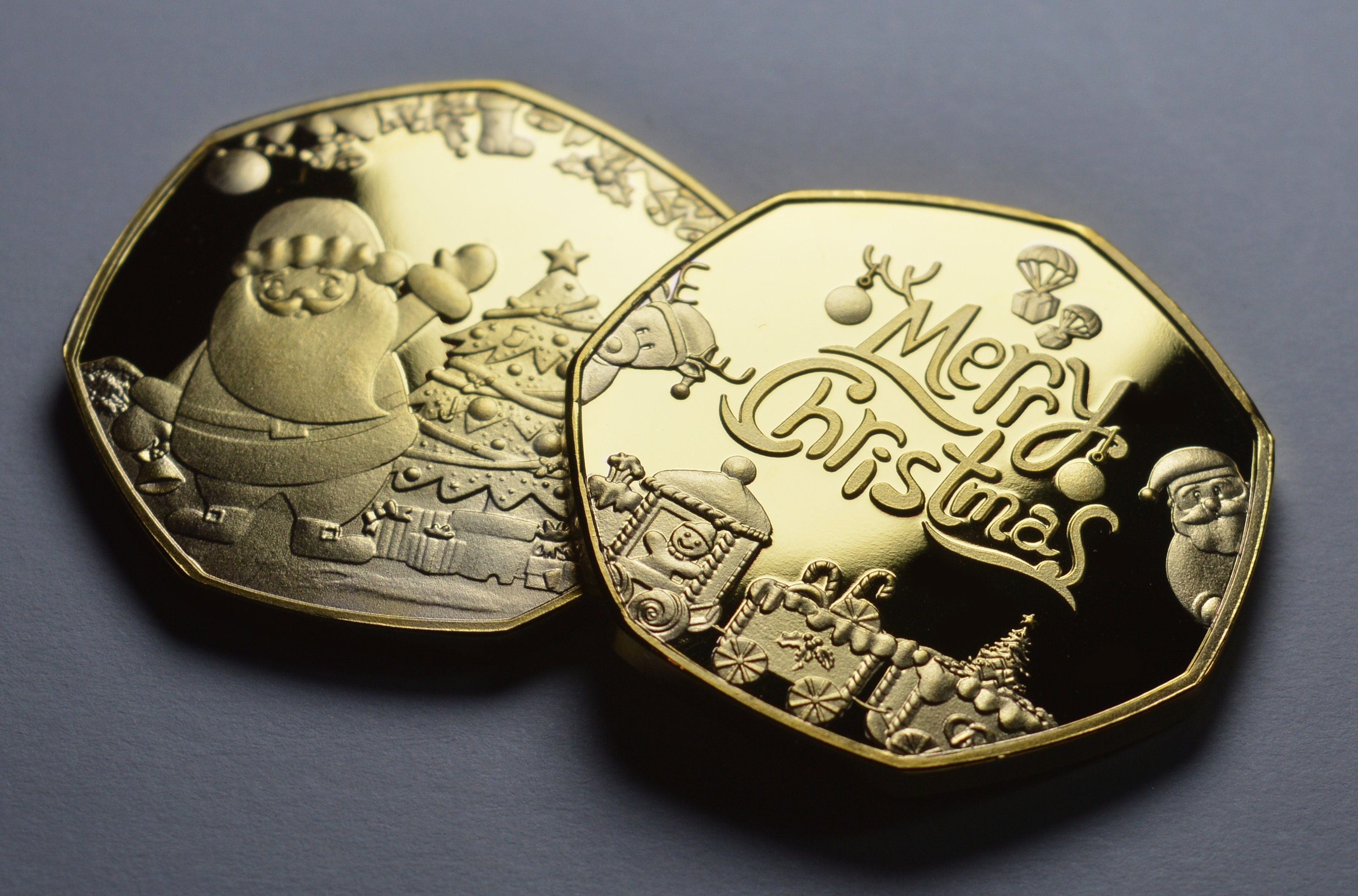 MERRY CHRISTMAS 24ct Gold Commemorative. Santa Claus | Etsy