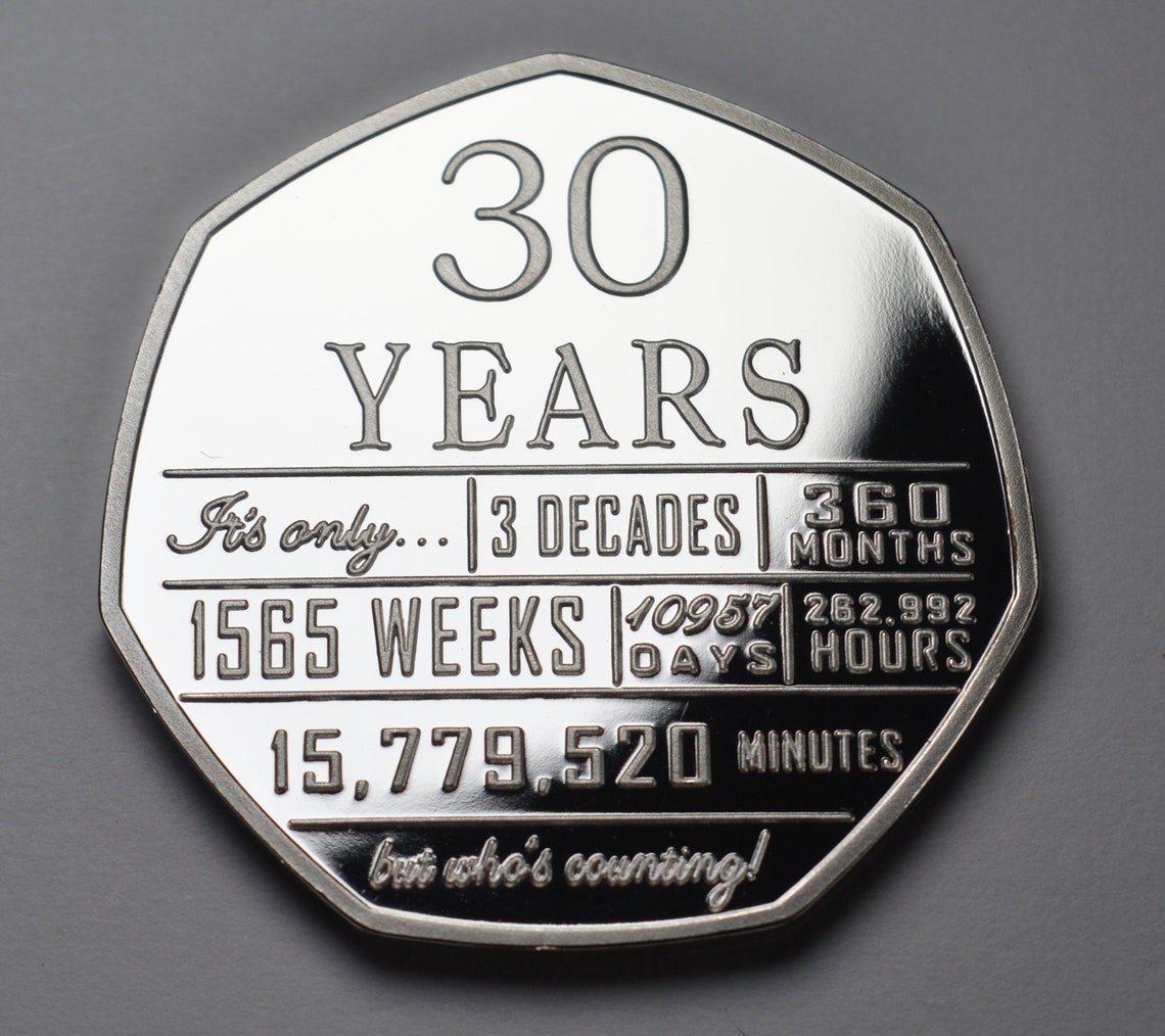 Brand New 30th Birthday Silver Commemorative in Capsule. - Etsy UK