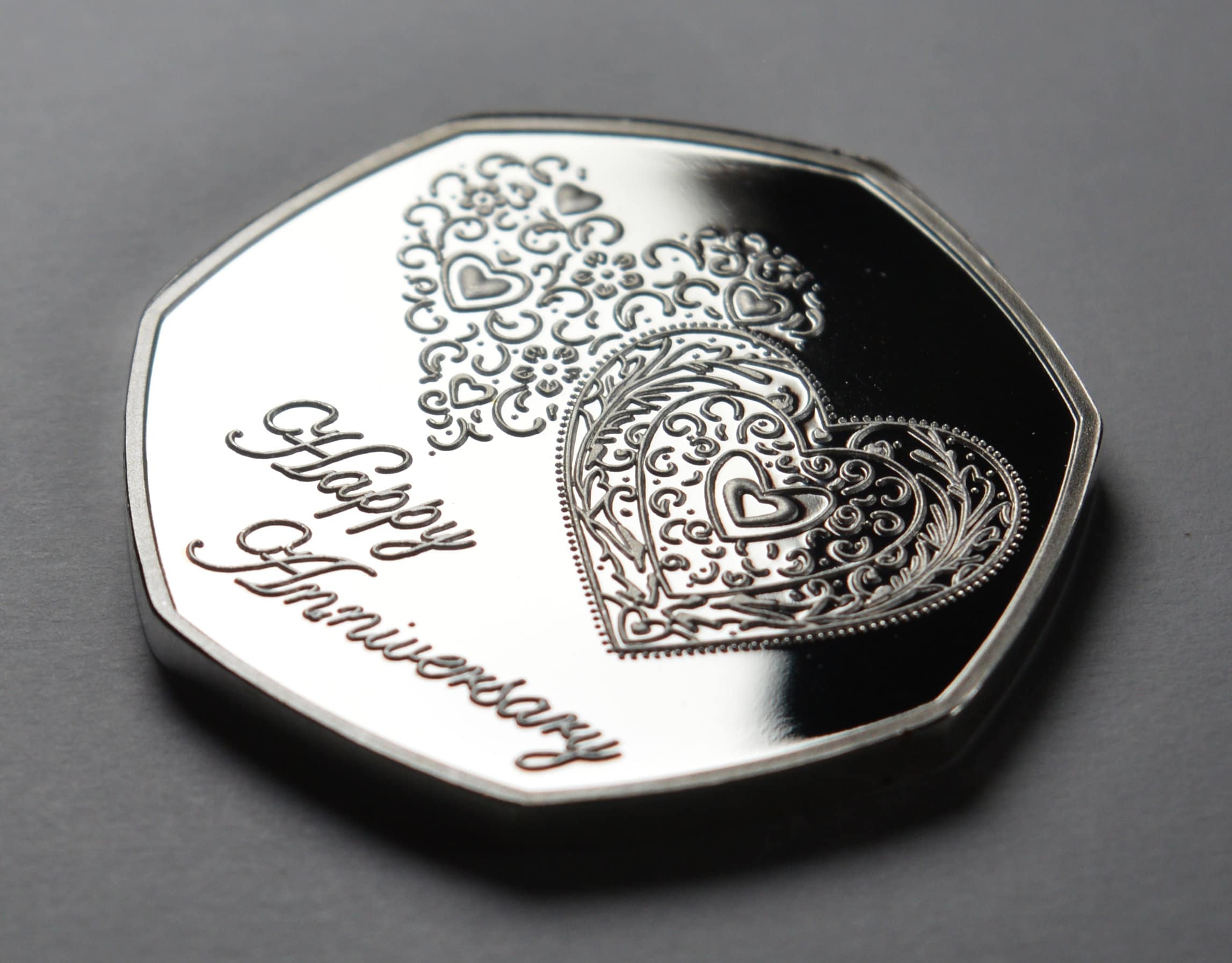 Happy Anniversary Silver Commemorative. Gift/Present | Etsy