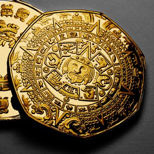 Aztec Calendar 24ct Gold Commemorative. Mayan/maya/mexico/mexica. Sun ...