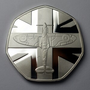 Pair of the Battle of Britain and Spitfire Silver Commemoratives in 50p ...