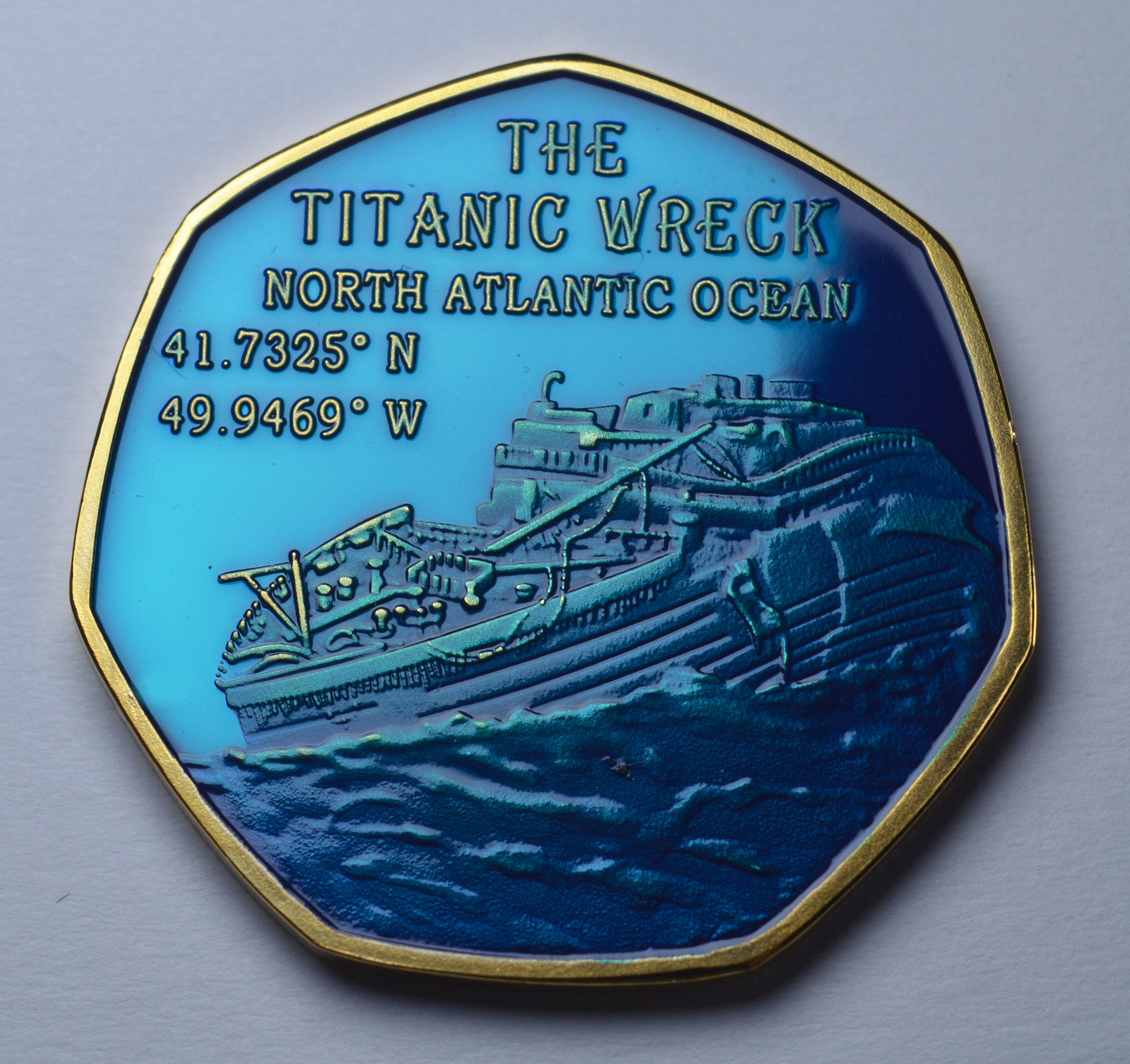 RMS Titanic 24ct Gold Commemorative. Blue Enamel. World - Etsy