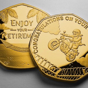 HAPPY RETIREMENT 24ct Gold Commemorative Coin in Gift Box. Retirement ...