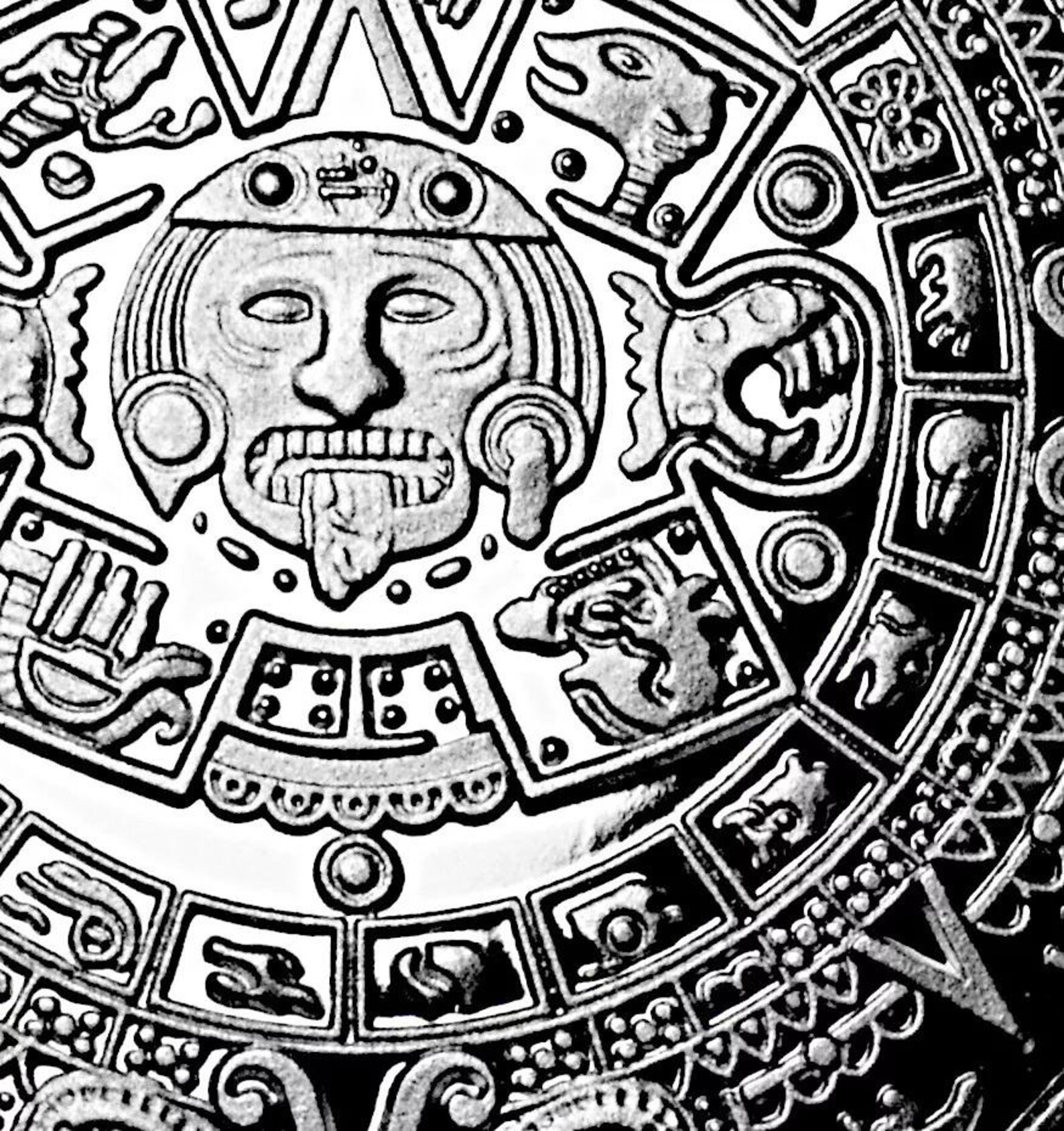 AZTEC CALENDAR Silver Commemorative in Capsule. Mayan/maya/mexico ...