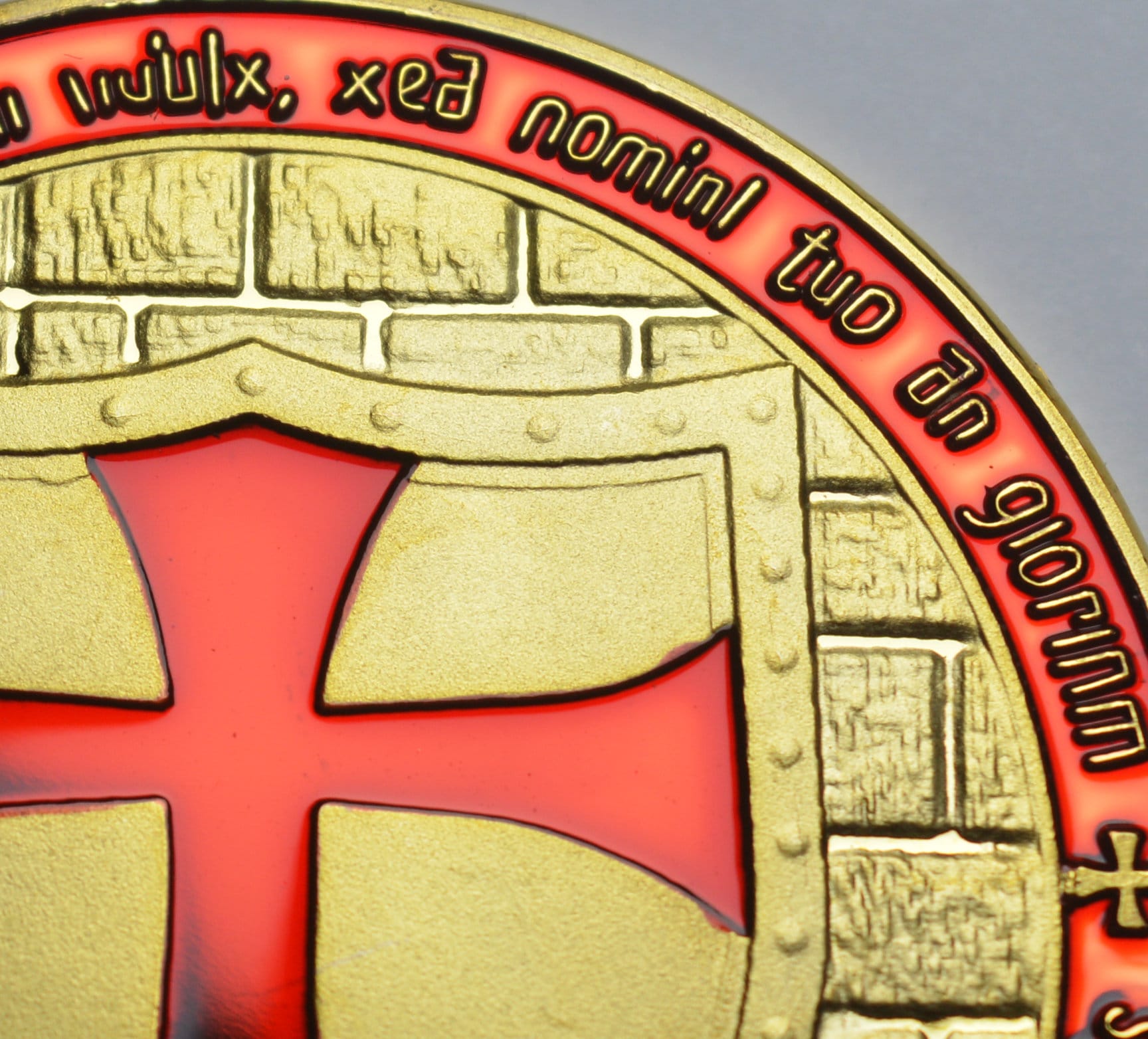 Large Masonic Knights Templar 24ct Gold Coin With Red Enamel ...