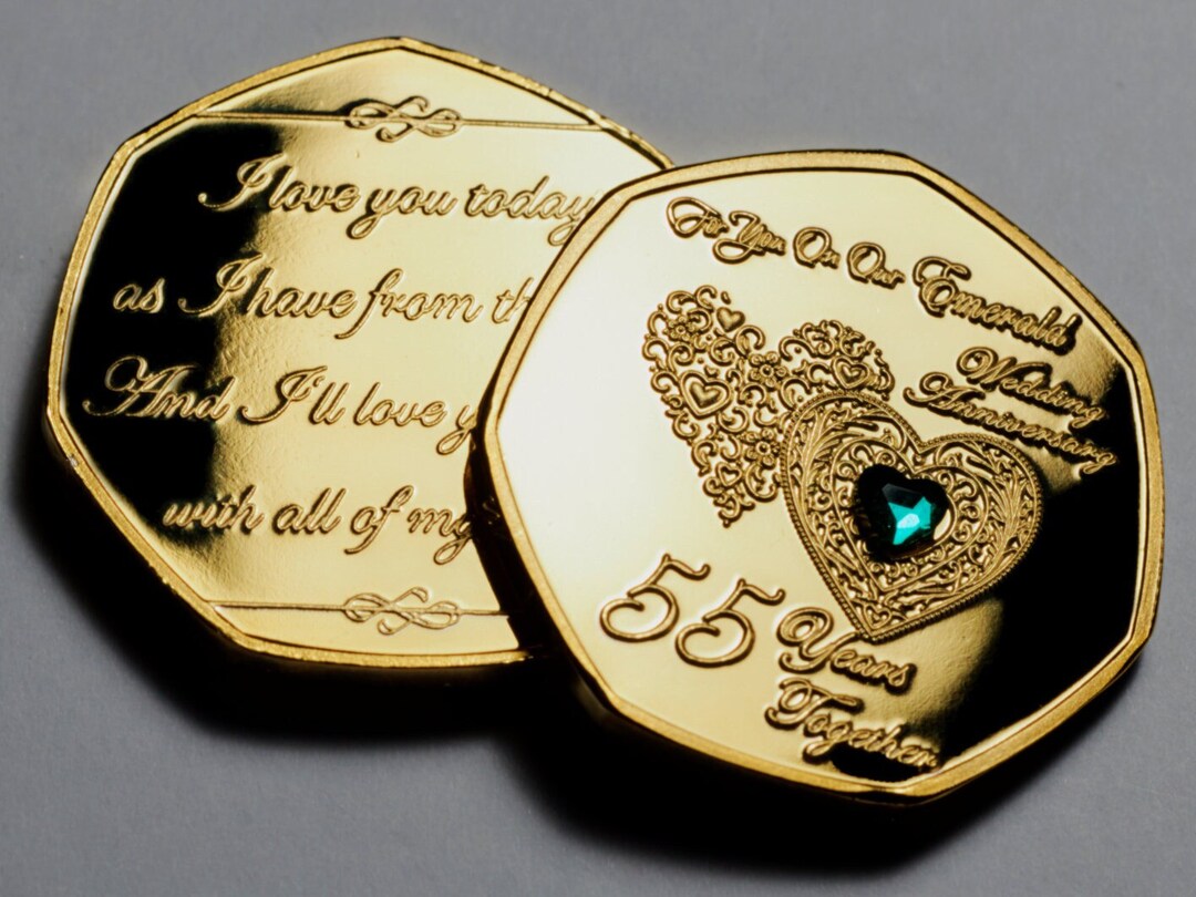 For You on Our 55th EMERALD WEDDING ANNIVERSARY 24ct Gold Commemorative ...
