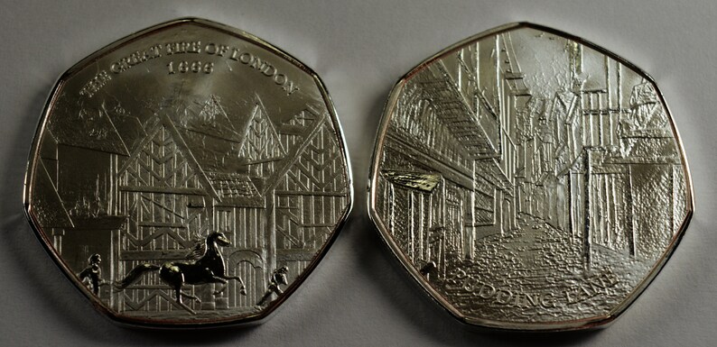 The Great Fire of London 1666 Silver Commemorative Coin for - Etsy