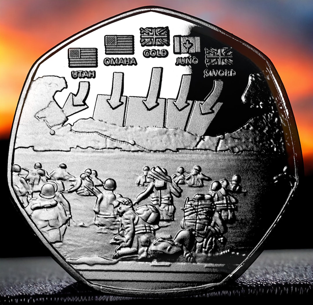D-DAY LANDINGS 80th Anniversary Silver Commemorative Coin. 1944-2024 ...