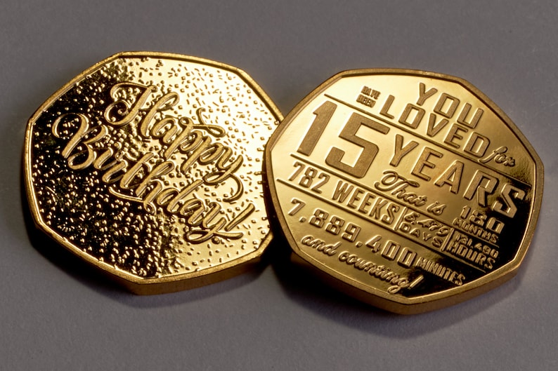 15th Birthday 24ct Gold Commemorative in Gift Case. Gift/present ...