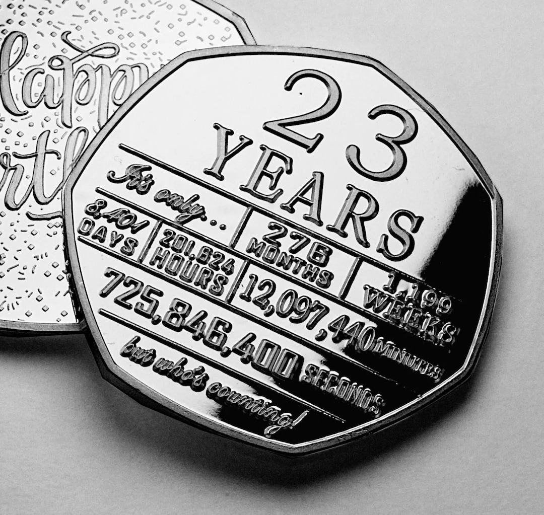 23rd Birthday Silver Commemorative. Gift/present Son/daughter ...