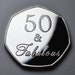 50th Birthday Commemorative '50 & Fabulous' Gift/present. Glitter and ...