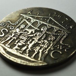 Large Roman Silver Emperor Caligula Coin With Pietas 3.5cm 20g .925 ...