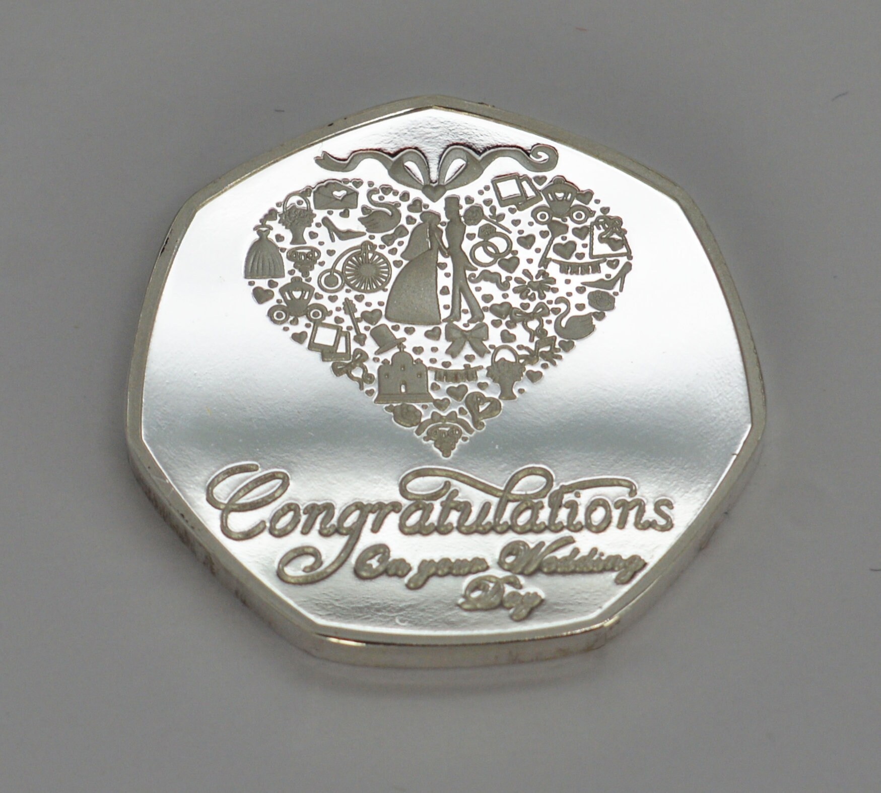 Congratulations on Your Wedding Day Silver Commemorative. - Etsy UK