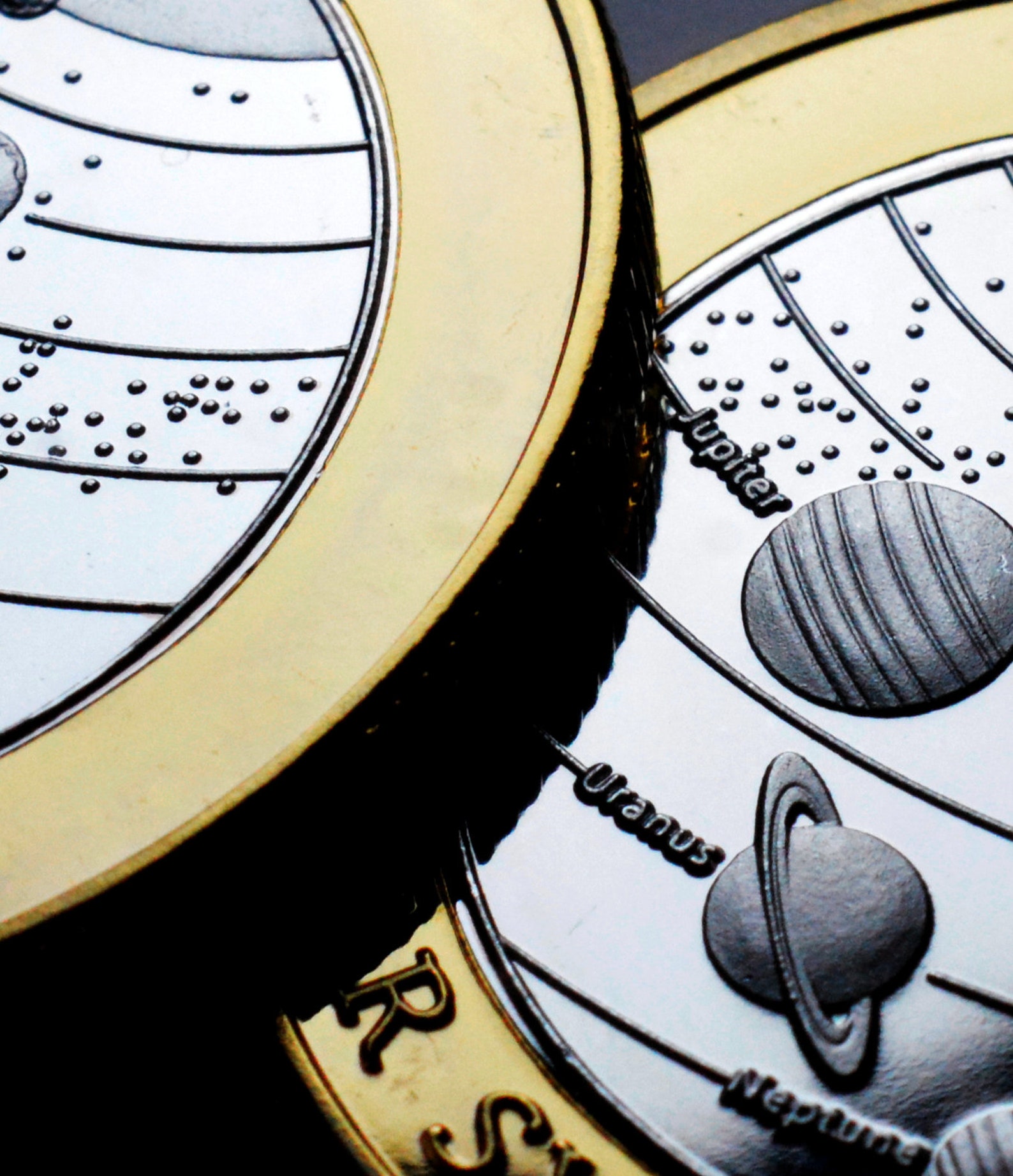OUR SOLAR SYSTEM Dual Metal 24ct Gold .999 Silver Commemorative ...