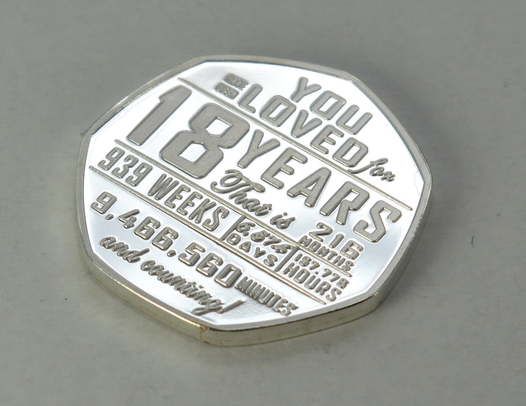 18th Birthday Silver Commemorative. Gift/present Congratulations/party ...