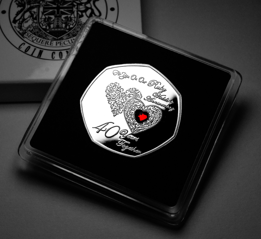 For You on Our 40th RUBY WEDDING ANNIVERSARY Silver Commemorative ...