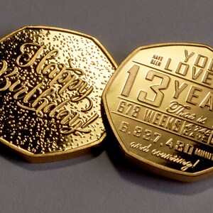 13th Birthday 24ct Gold Commemorative in Gift Case. Gift/present ...