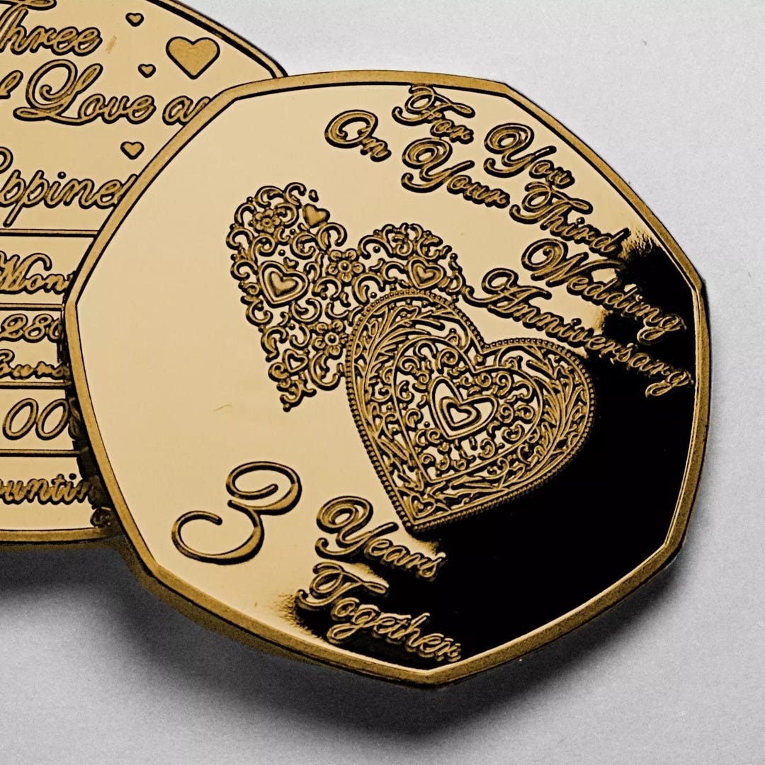 For You on YOUR 3rd WEDDING ANNIVERSARY 24ct Gold Commemorative. Gift ...