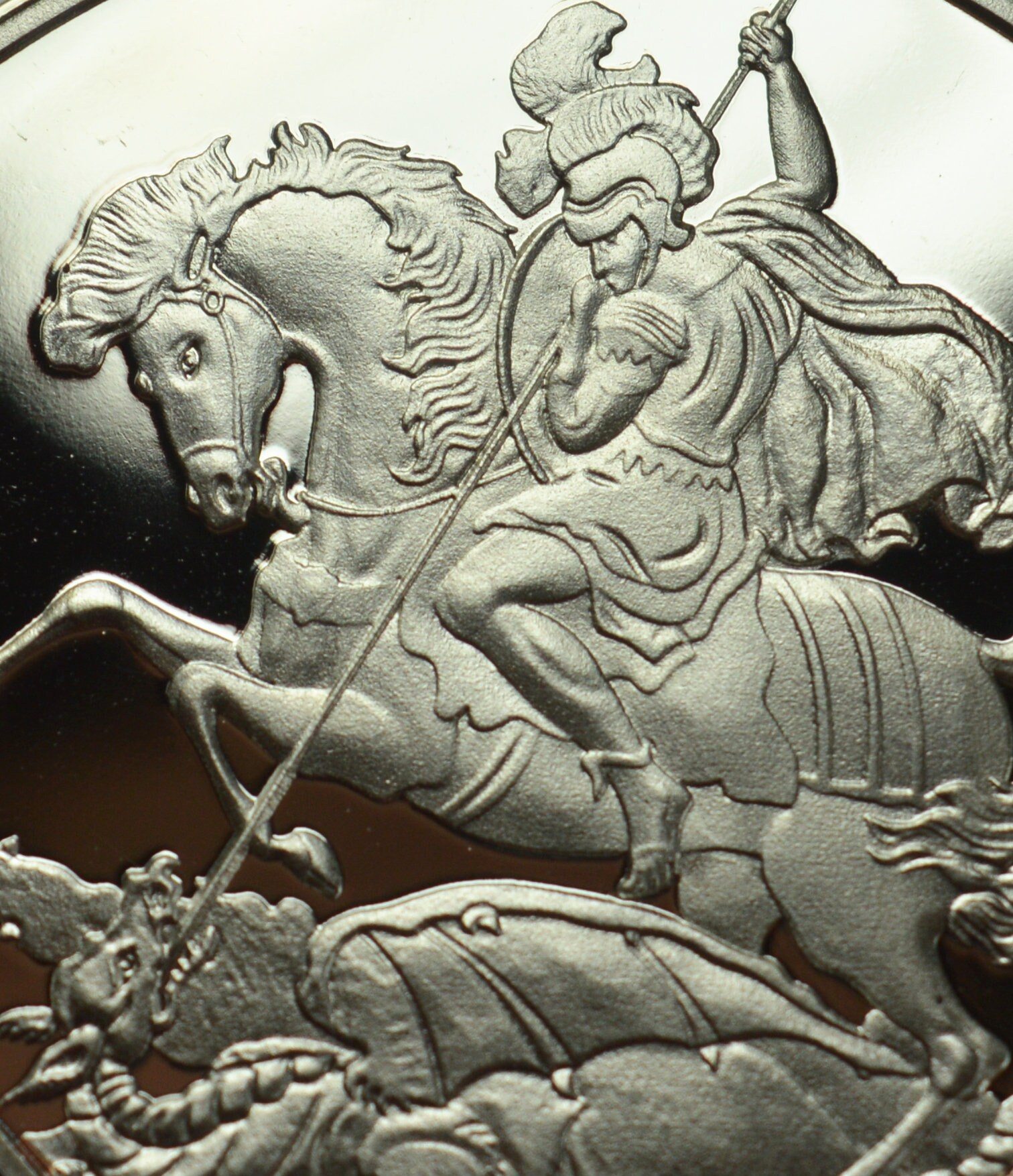 Pair of St. George and the Dragon Silver & 24ct Gold Commemoratives in ...