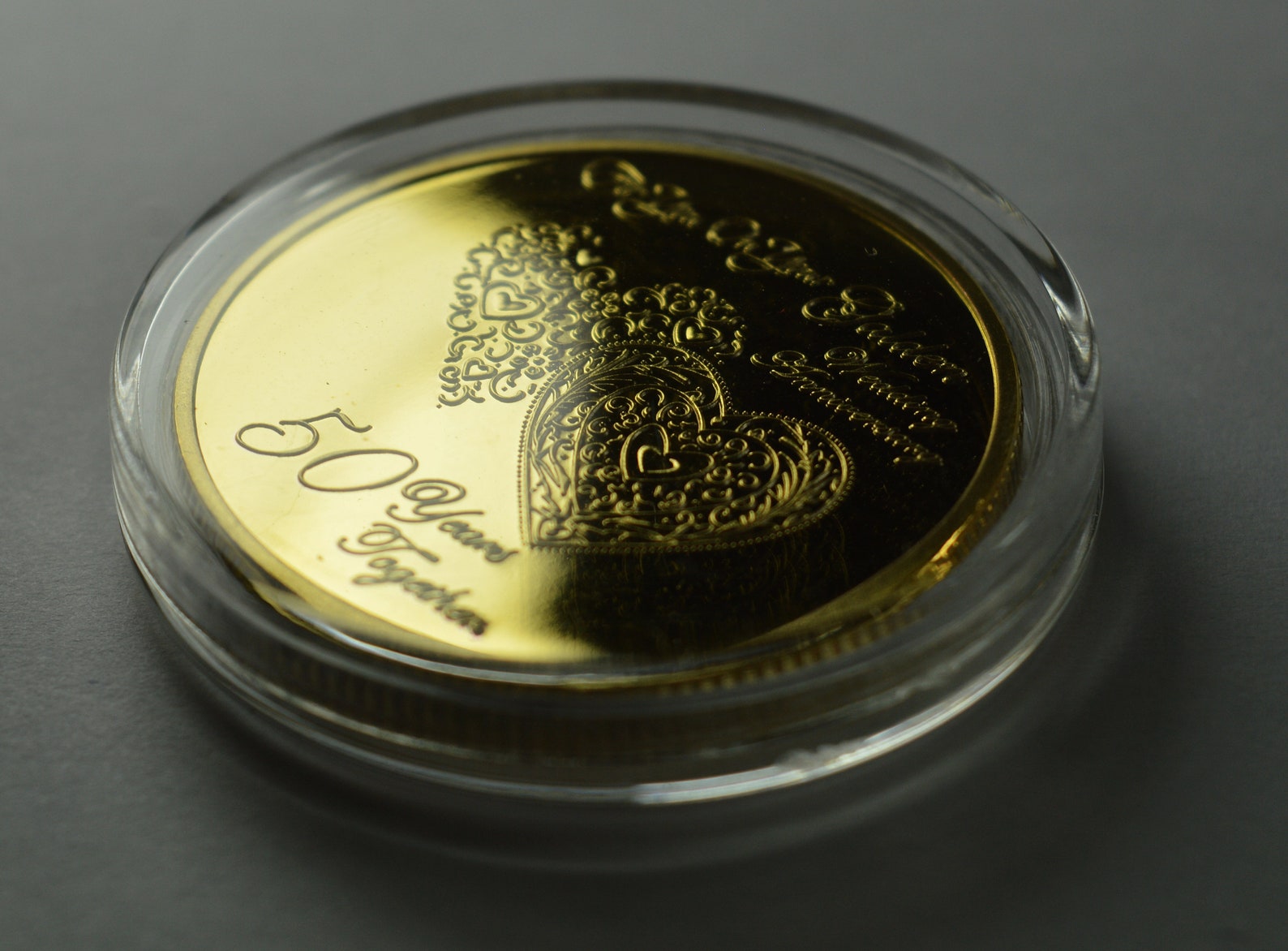 50th GOLDEN WEDDING ANNIVERSARY 24ct Gold Commemorative in - Etsy