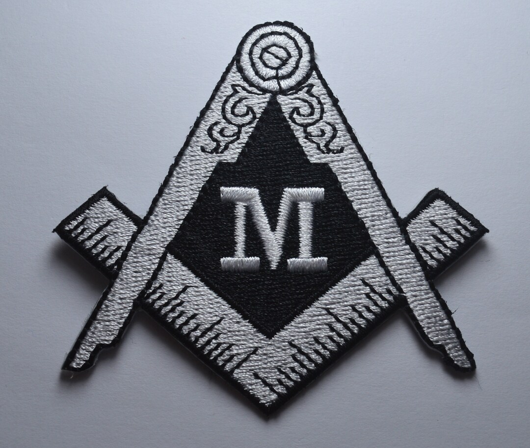 Large MASONIC Sew/iron on Embroidered Patch. Square & Compasses, M ...