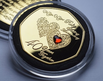 40th Birthday 24ct Gold Commemorative. Gift/present - Etsy