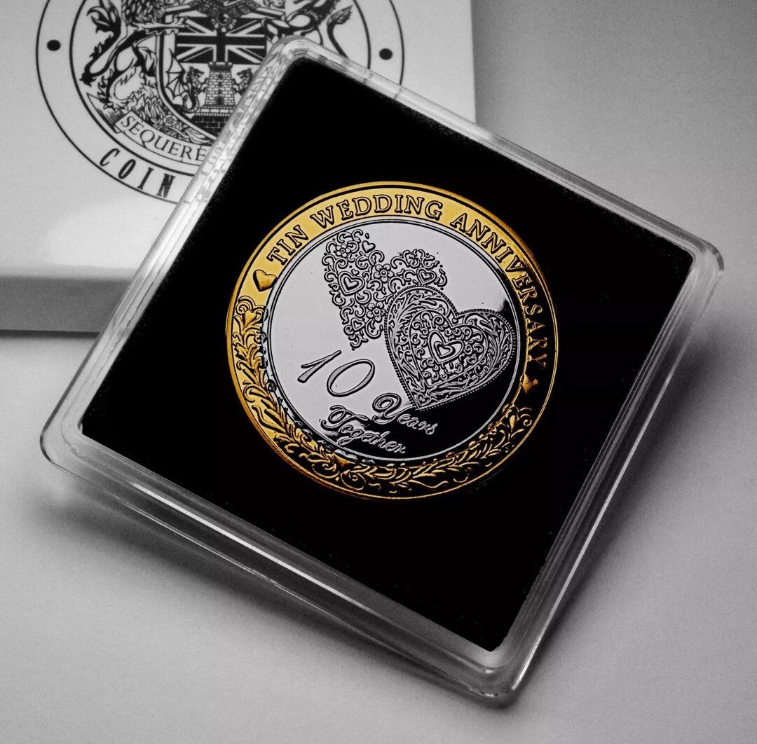 10th Tin Wedding Anniversary Dual Metal Commemorative. Gift Case. Gift ...