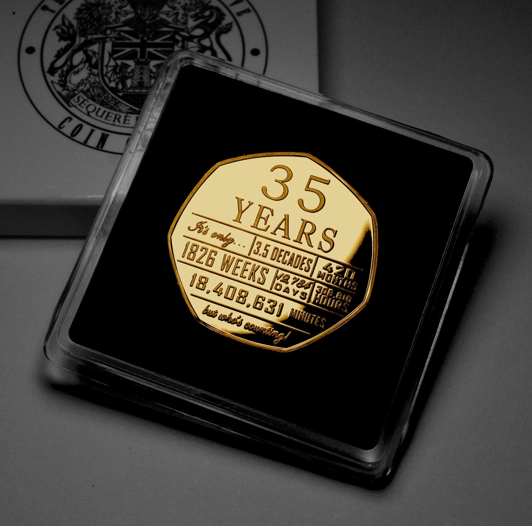 35th Birthday 24ct Gold Commemorative in Presentation Case. Gift ...