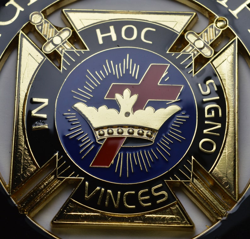 Large Enamelled MASONIC Car Emblem/decoration/badge/decal. KNIGHTS ...