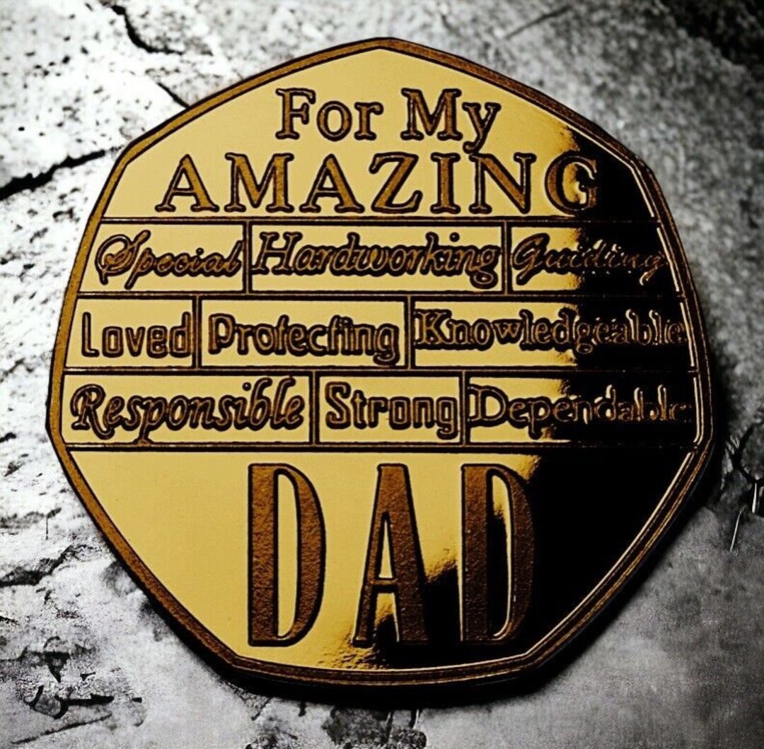 HAPPY FATHER'S DAY 24ct Gold Commemorative Coin. Gift/present. Dad ...